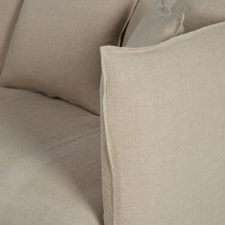 Canap Lit 2 Places En Lin Lav Beige Louvre Maisons Du Monde