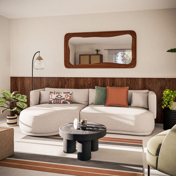 Canapé d'angle gauche 3/4 beige sable Modjo | Maisons du Monde