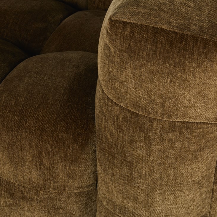 Canapé nuage 2 places en velours vert kaki effet vieilli Lilo | Maisons du Monde