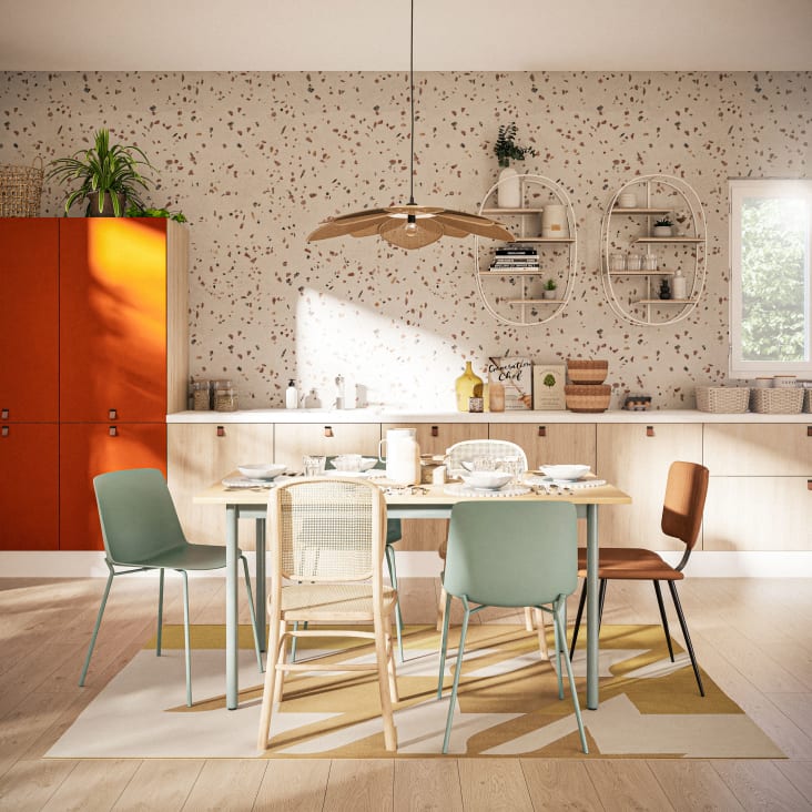 Candeeiro de teto em forma de flor em rattan entrançado | Maisons du Monde