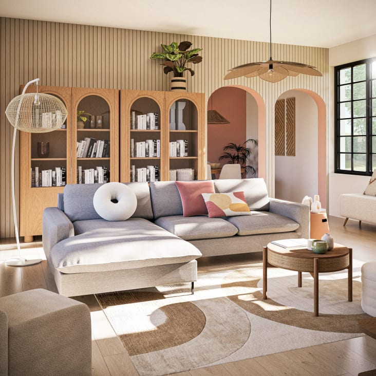 Candeeiro de teto em forma de flor em rattan entrançado | Maisons du Monde