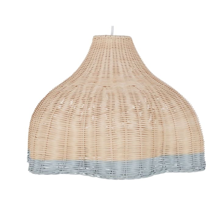 Candeeiro de teto em rattan com rebordo verde OULANKA | Maisons du Monde