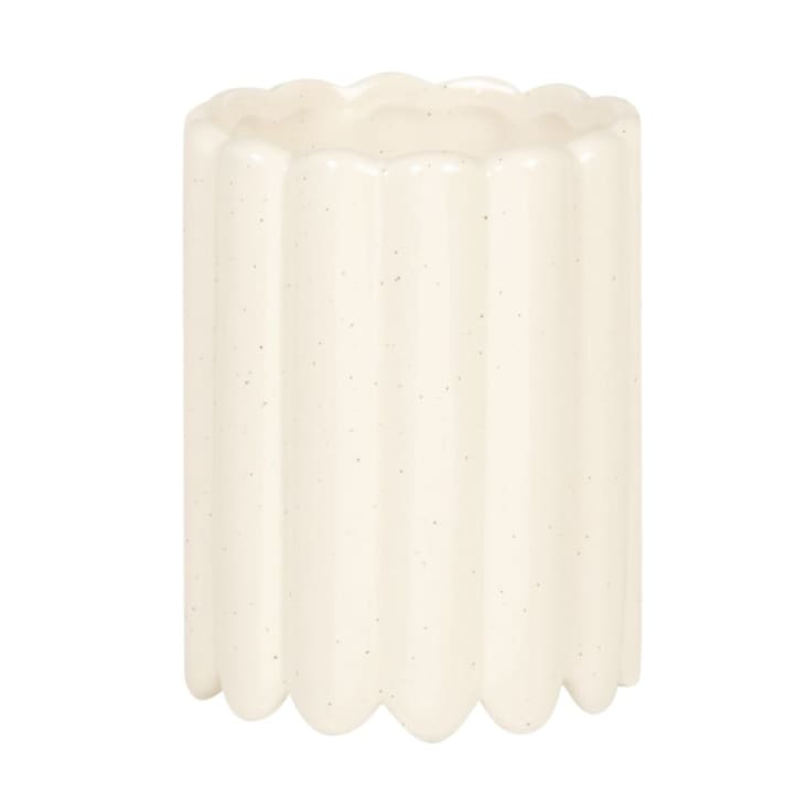 Candela profumata in ceramica ondulata bianca CLELIA | Maisons du Monde