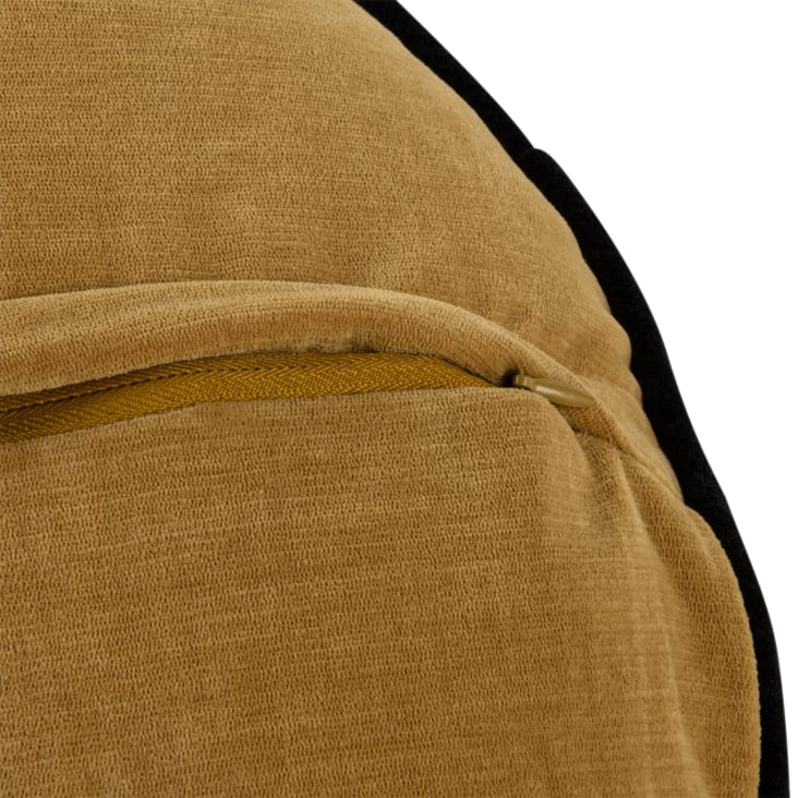 Capa de veludo redonda amarela ocre com borda preta D40 Molly | Maisons ...