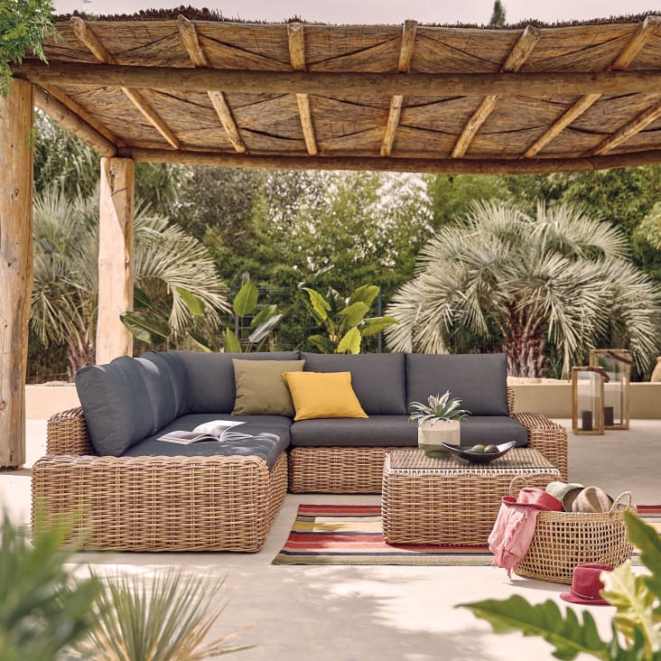 Cesto de lavandaria em junco do mar a céu aberto Aswan | Maisons du Monde