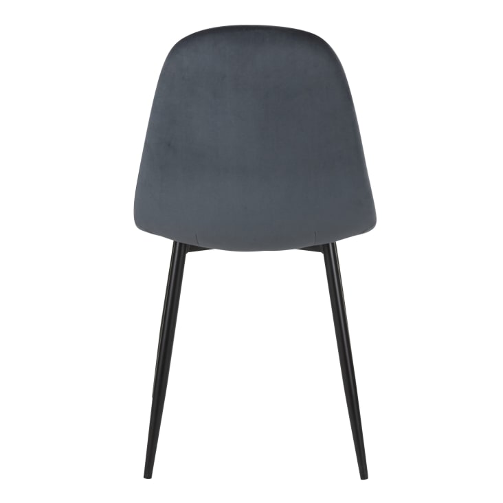 Chaise en velours recyclé gris ardoise et pieds en acier noir Clyde ...