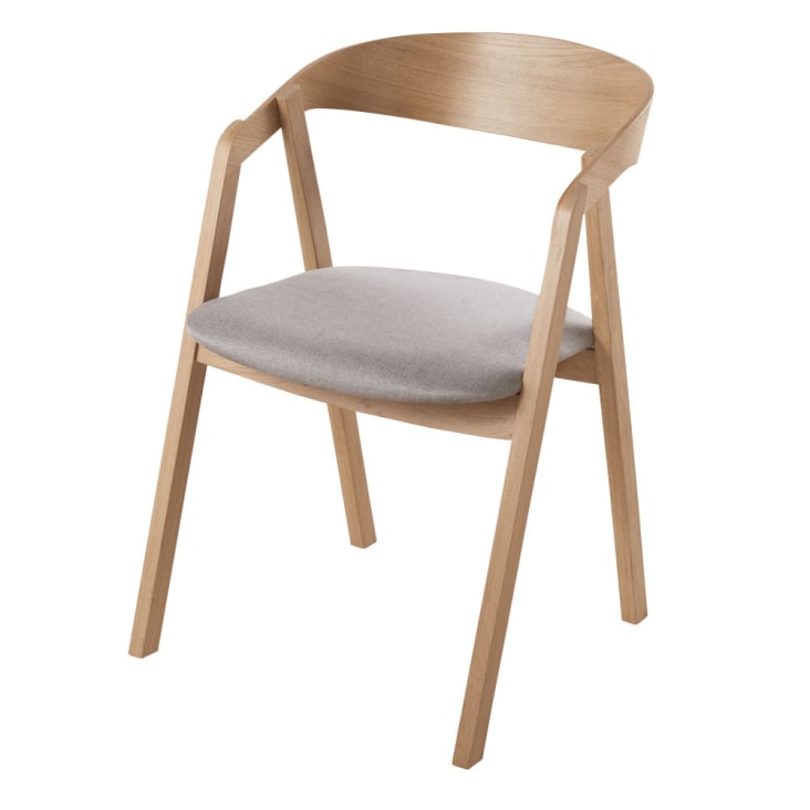 Chaises professionnelles en hêtre et textile enduit gris (x2) Oakham ...