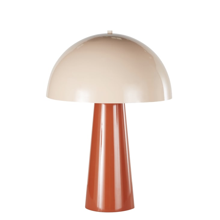 Champignon-Lampe, bordeauxrot, mit rosafarbenem Lampenschirm NAOMY ...