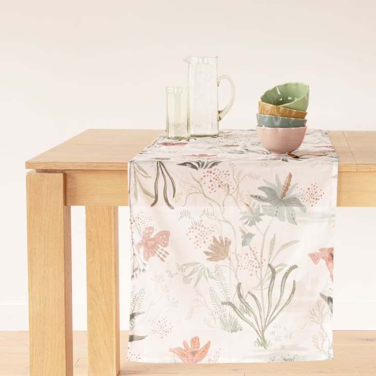 Chemin de table en voile de coton imprimé exotique multicolore 50x150 ...