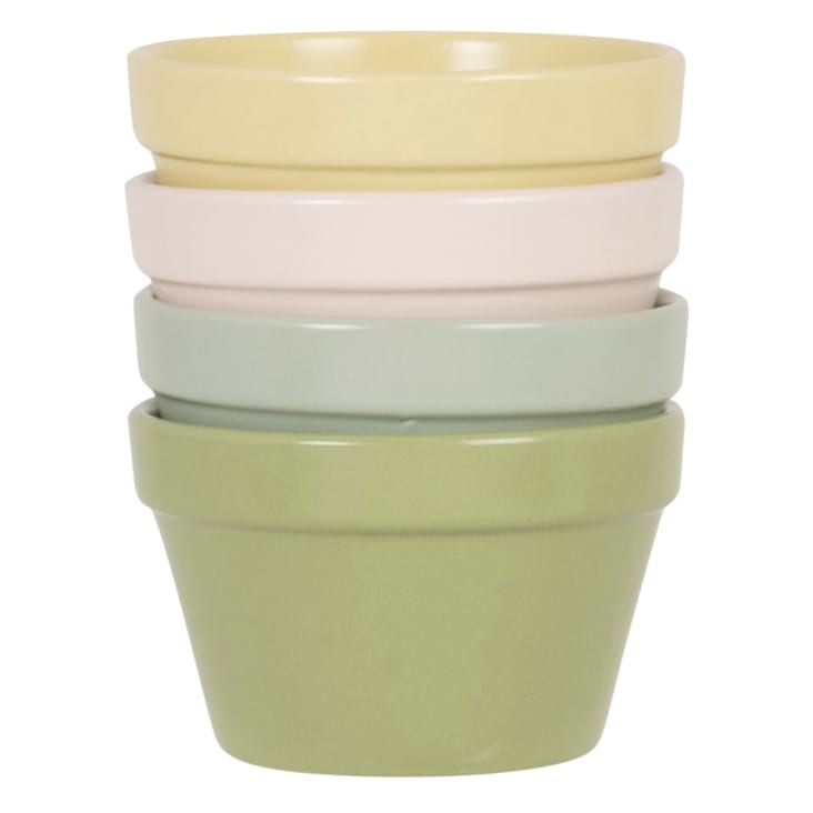 Coffret coupelles apéritives (x4) en grès vert, jaune et rose LUCIOLE ...