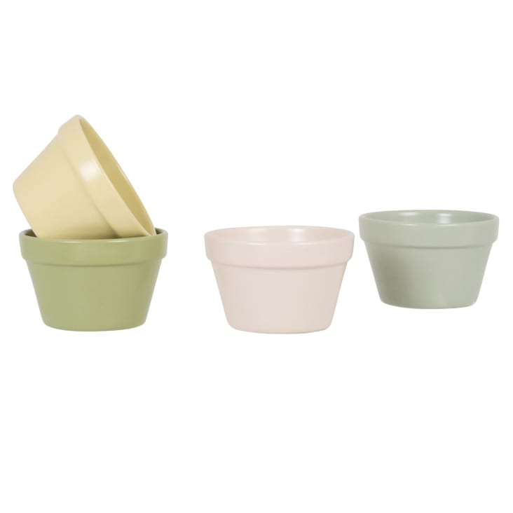 Coffret coupelles apéritives (x4) en grès vert, jaune et rose LUCIOLE ...