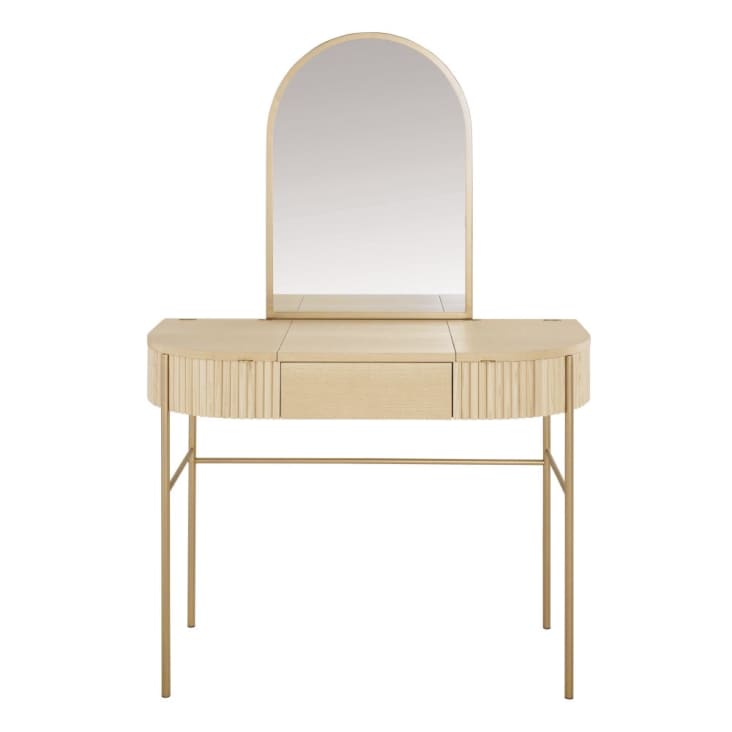 Coiffeuse con 2 sportelli e 1 cassetto e metallo color ottone Ormond ...