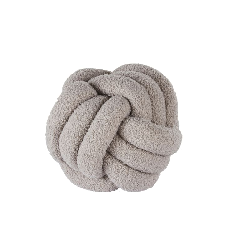 Cojín de nudos de tela de rizo gris D30 cm | Maisons du Monde