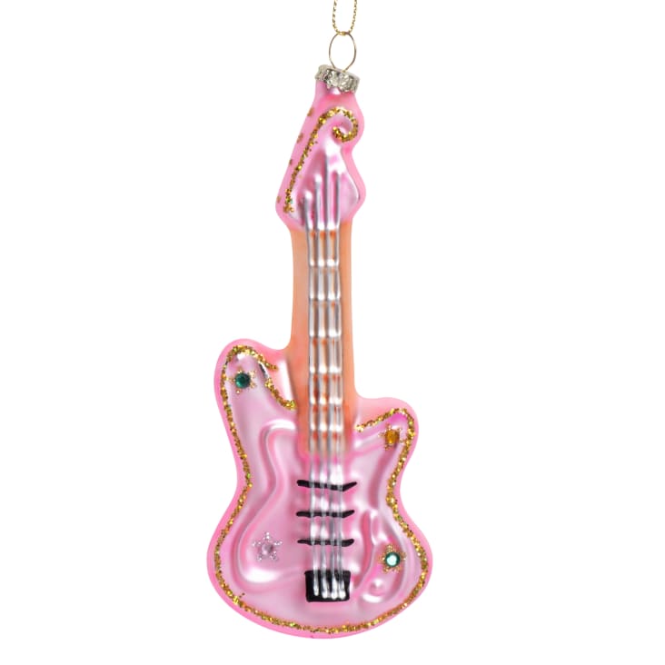 Colgante de Navidad con forma de guitarra de cristal rosa Pink ...