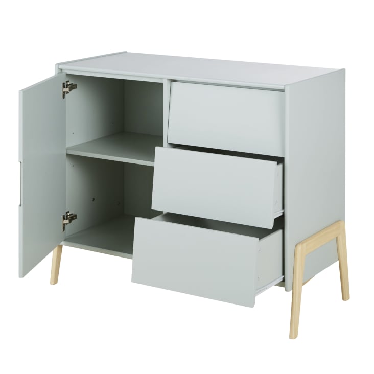 Commode double 1 porte 3 tiroirs verte Mimizan | Maisons du Monde