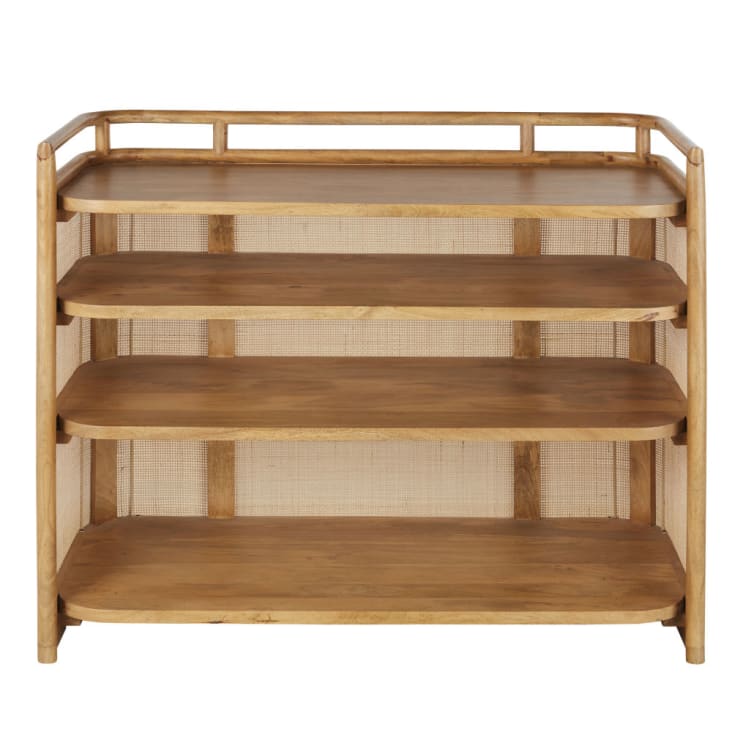 Comptoir professionnel en bois de manguier et tressage en fibres ...