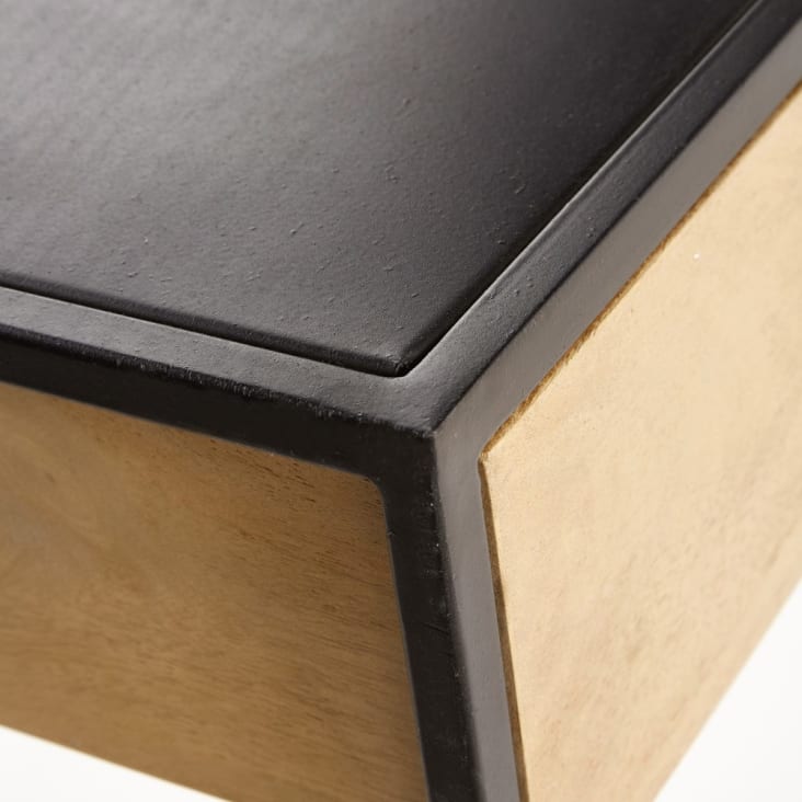 Consola con 2 cajones de metal negro y mango macizo Wayampi | Maisons ...