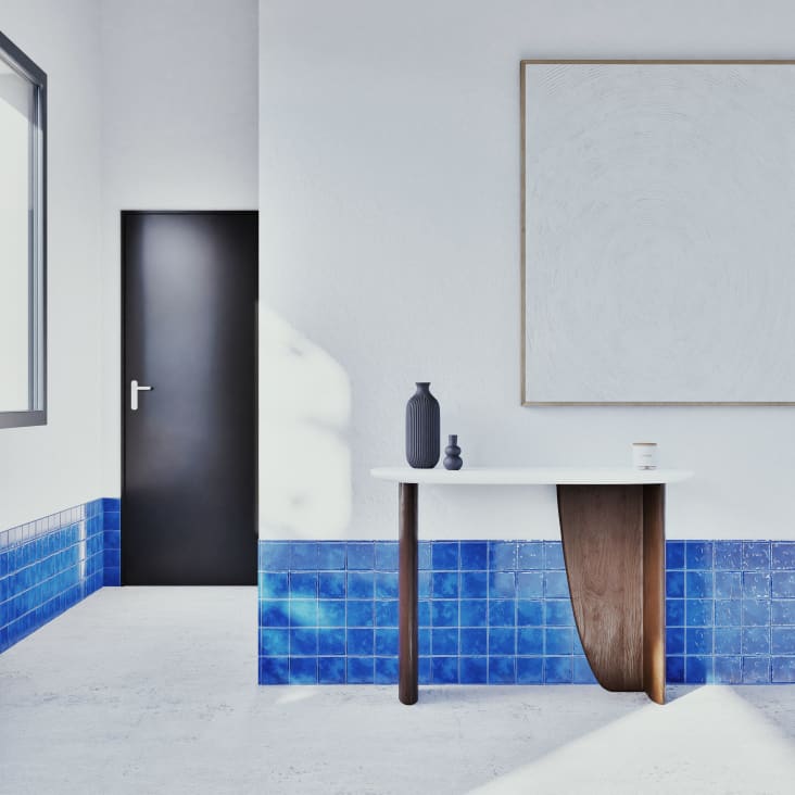 Console style vintage blanche pieds en bois d'acacia Lausanne | Maisons ...