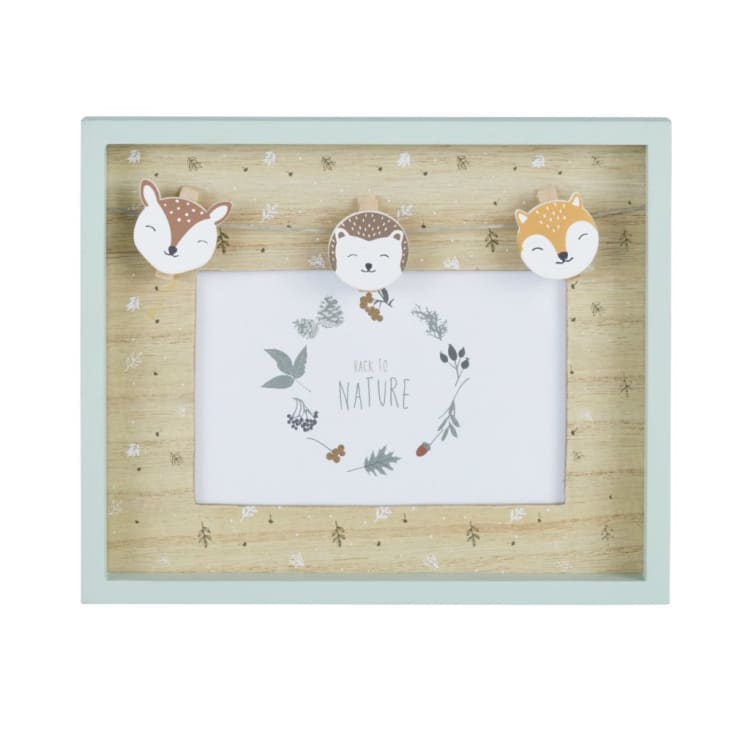 Cornice foto animali verde salvia, beige e arancione 14x9 cm MIMIZAN ...