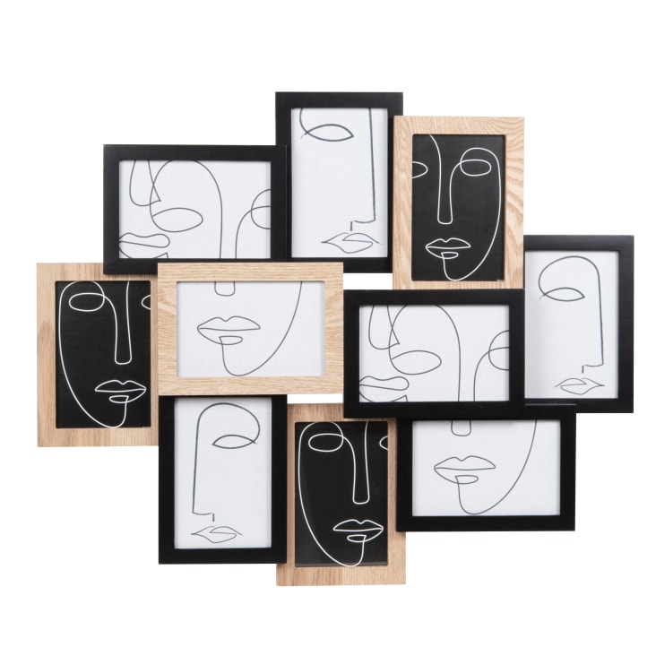 Cornice multipla 10 foto nera e beige 58x48 cm HOUSTON | Maisons du Monde