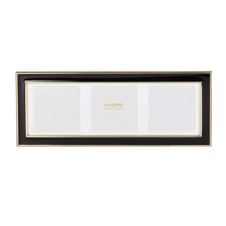 Cornice multipla per 3 foto in metallo nero e dorato 27x10 cm Benton ...