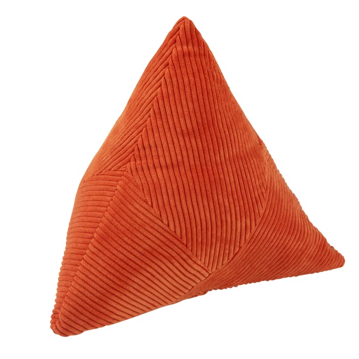 Coussin berlingot en velours côtelé orange 37x37 Picadilly | Maisons du ...
