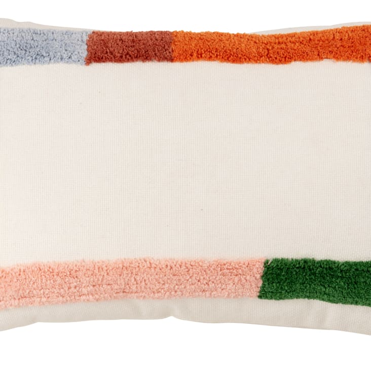 Coussin en coton texturé et tufté multicolore 60x40 Upton | Maisons du ...