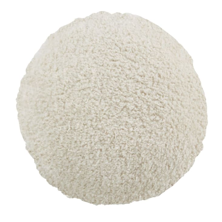 Coussin rond effet laine bouclée écru D45 IGNACIO | Maisons du Monde