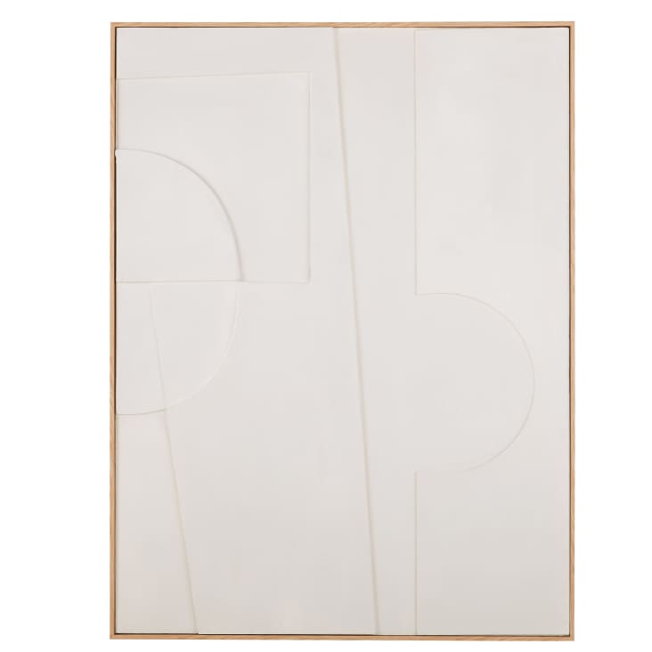 Cuadro abstracto con relieve beige 120x160 cm Madison | Maisons du Monde