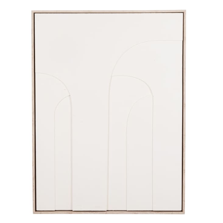 Cuadro abstracto con relieves en blanco de 60x80 cm Ostrava | Maisons ...