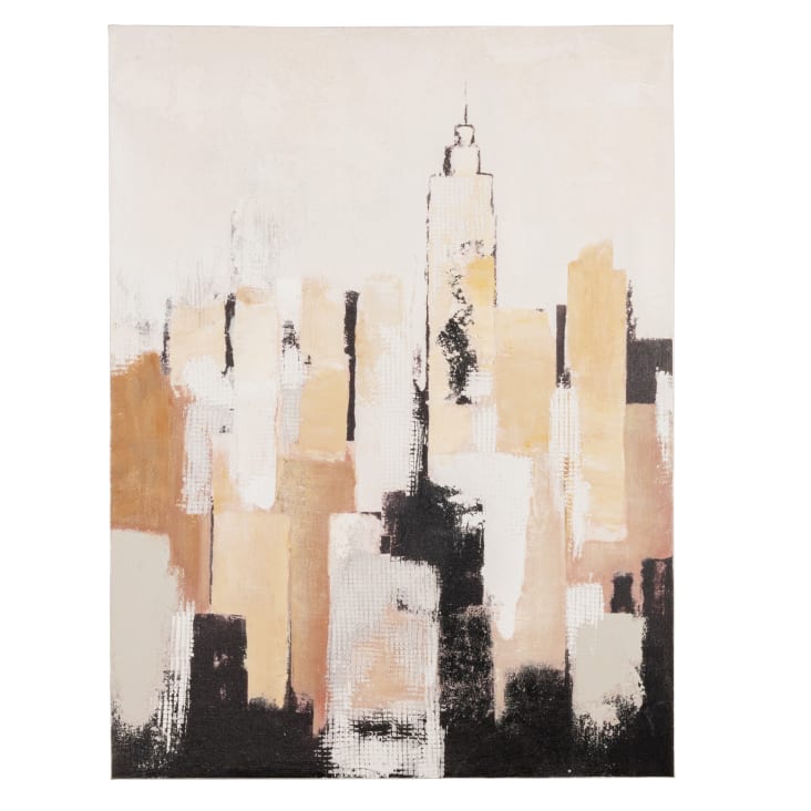 Cuadro de ciudad abstracta en beige, blanco y negro de 65x85 cm Boston ...