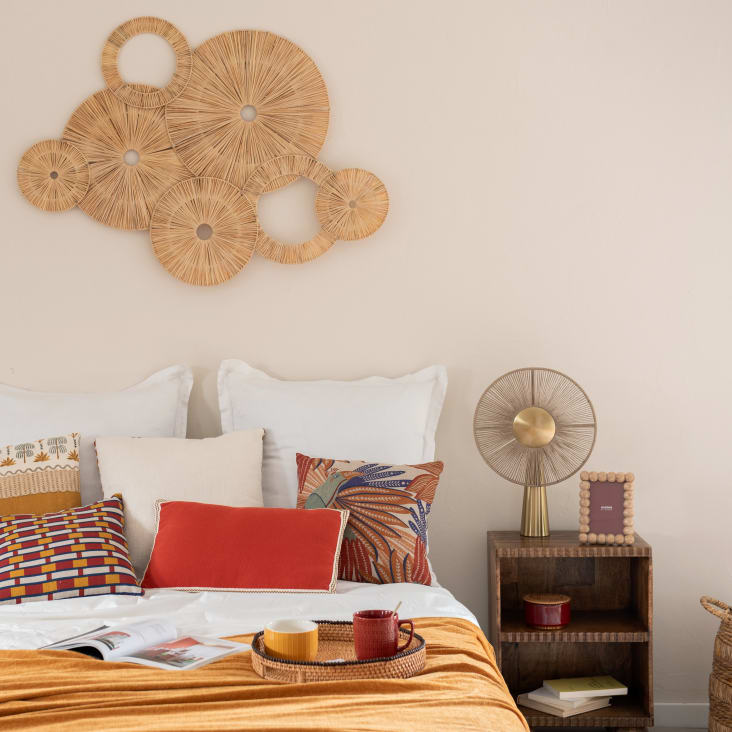 Decoración de pared de rafia trenzada 104 x 72 QANDALA | Maisons du Monde