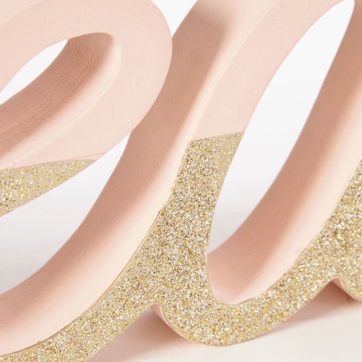 Decoración de pared palabra rosa y dorada 48x13 DREAM | Maisons du Monde