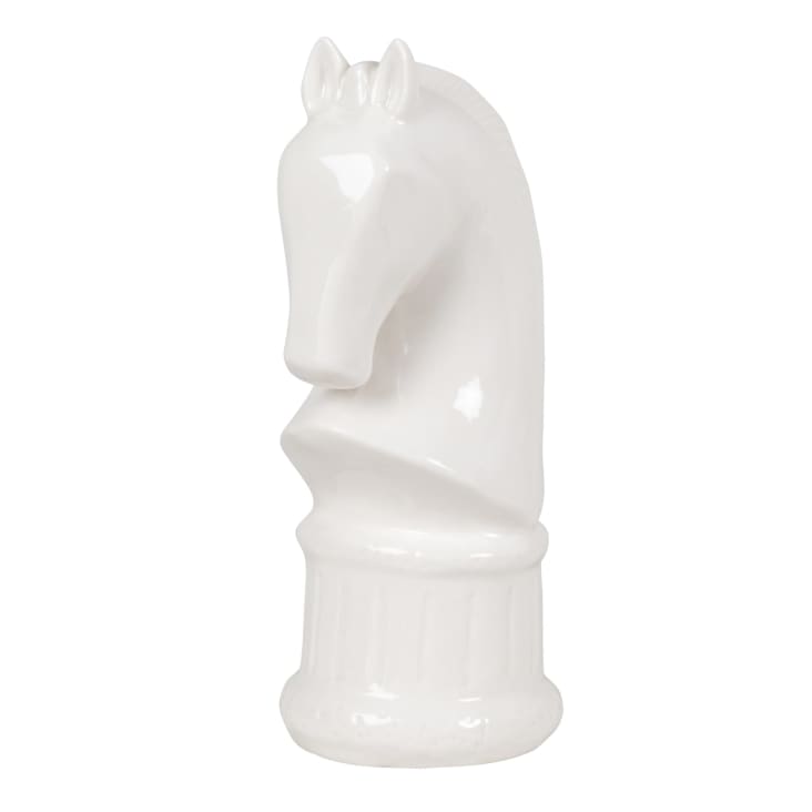 Deko-Schachfigur Springer aus Porzellan, weiß H25cm Malcolm | Maisons ...