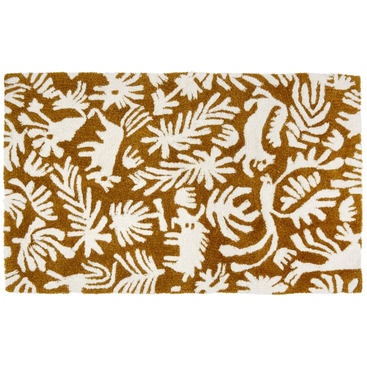 Designtapijt van katoen en wol met motief - geel/ecru - 90 x 150 cm INDIO | Maisons du Monde