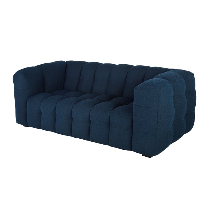 Divano a 2 posti in tessuto bouclé blu notte Lilo | Maisons du Monde