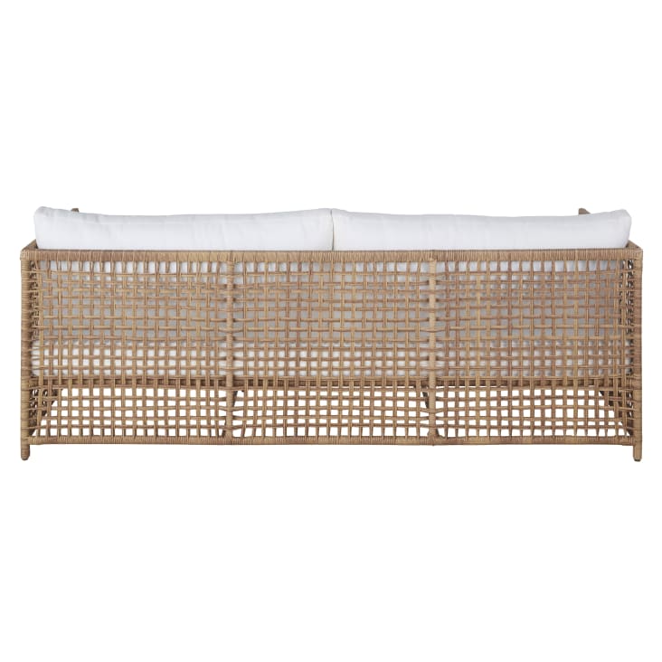 Divano da giardino 3/4 posti in resina intrecciata riciclata effetto ...