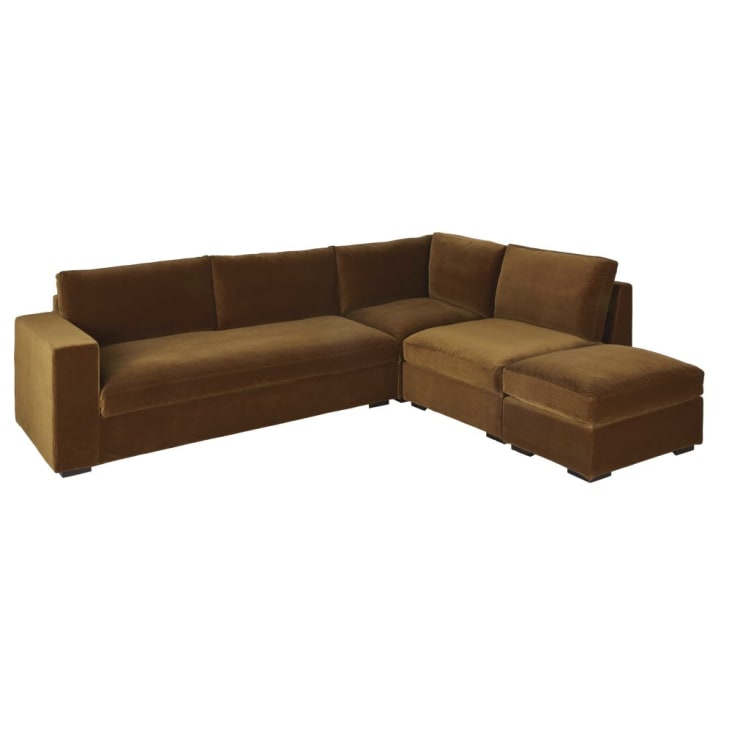 Eckelement für modulares Sofa aus Samt, bronzefarben Jekill | Maisons ...