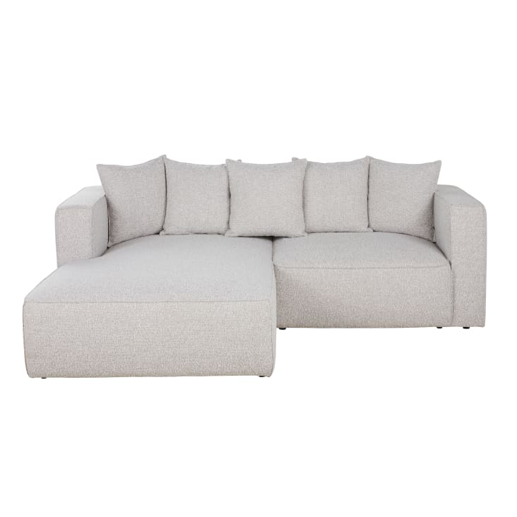 Ecksofa links umwandelbar 3/4-Sitzer hellgrau meliert Barnaby | Maisons ...