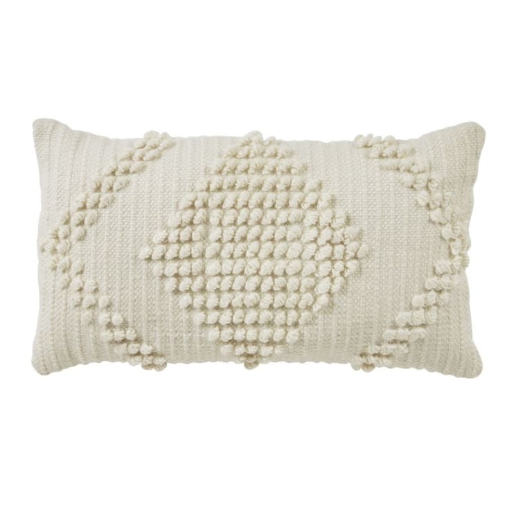 Ecru kussen van gerecycleerd polyester 30 x 50 cm LAPRADE | Maisons du ...