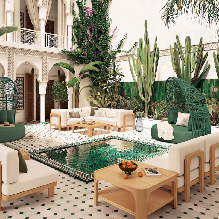 Ecru kussen van gerecycleerd polyester 30 x 50 cm LAPRADE | Maisons du ...