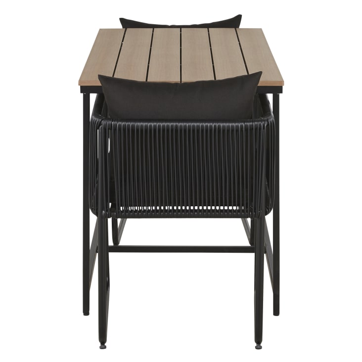 Ensemble table en composite imitation teck et fauteuils de jardin en ...