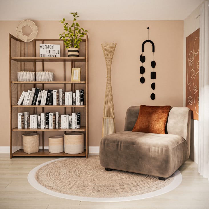 Etagère en bois de manguier massif et fibre végétale Viro | Maisons du ... Etagère en bois de manguier massif et fibre végétale Viro | Maisons du ...