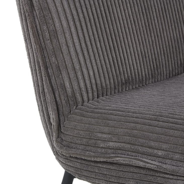 Fauteuil en velours côtelé gris anthracite Samir | Maisons du Monde
