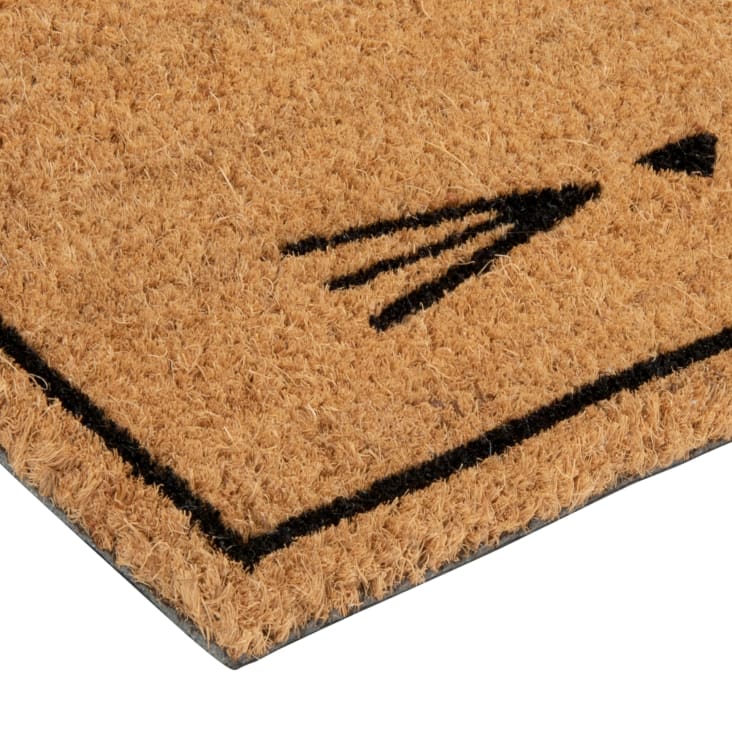 Felpudo de fibra de coco en forma de gato negro 45x27 cm Mustacho | Maisons du Monde