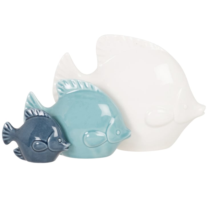 Figura 3peces de porcelana blanca/azul claro/azul marino Alt.10 WILLY ...