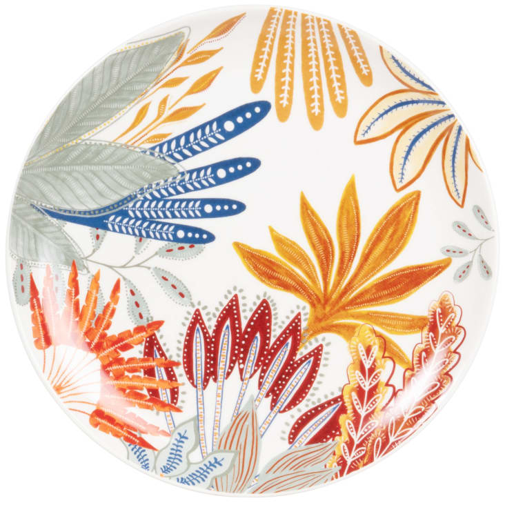 Flacher Teller aus Steingut mit buntem Blumenmotiv AQABA | Maisons du Monde