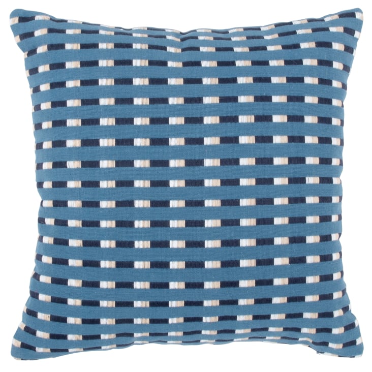 Funda de cojín tejida de algodón azul 40 x 40 JIADA | Maisons du Monde