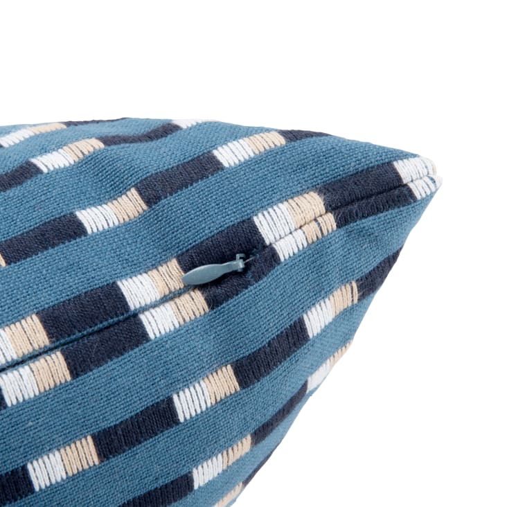 Funda de cojín tejida de algodón azul 40 x 40 JIADA | Maisons du Monde