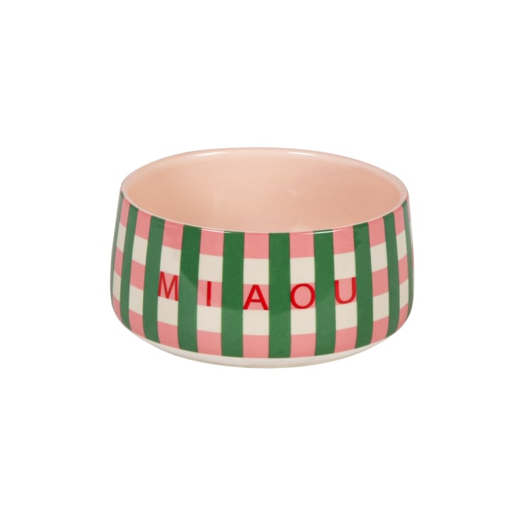 Gamelle pour chat en grès blanc, vert et rose Pop | Maisons du Monde